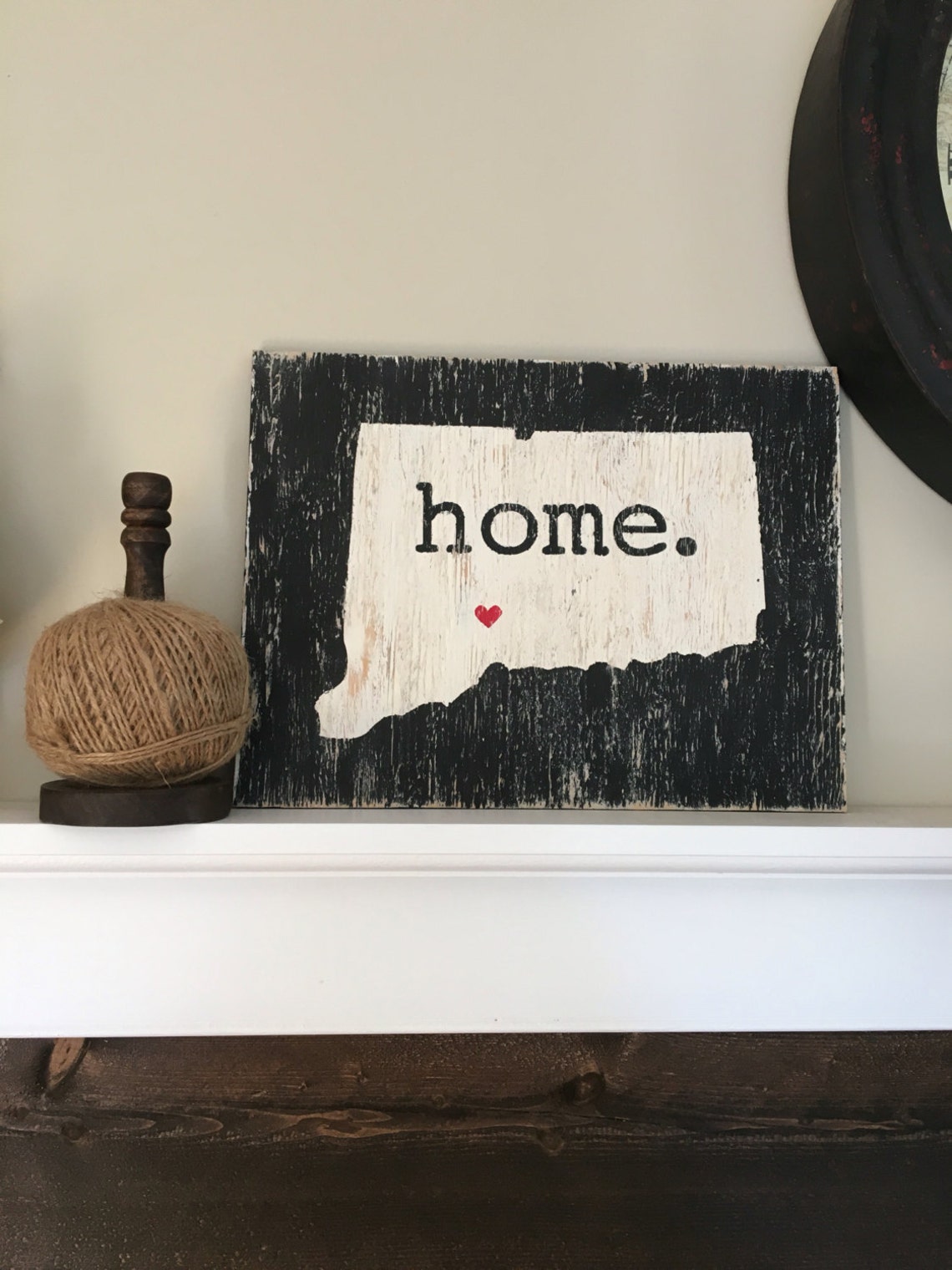 Connecticut Painted Wood Sign. Home. Wall Art. State Sign. - Etsy