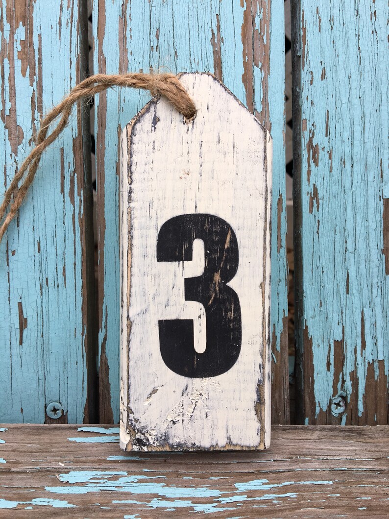 Rustic Number Tags - Etsy