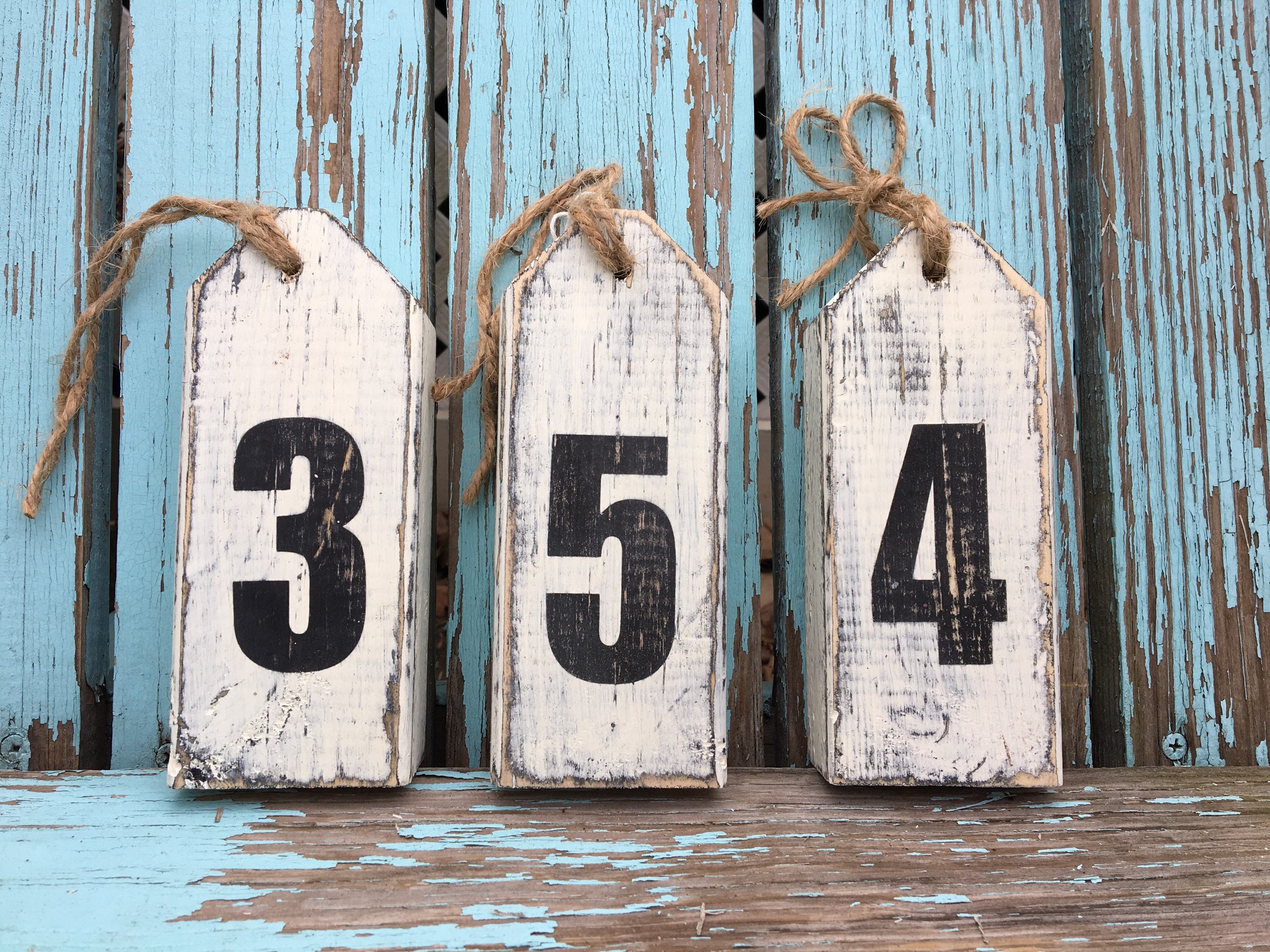 Rustic Number Tags - Etsy