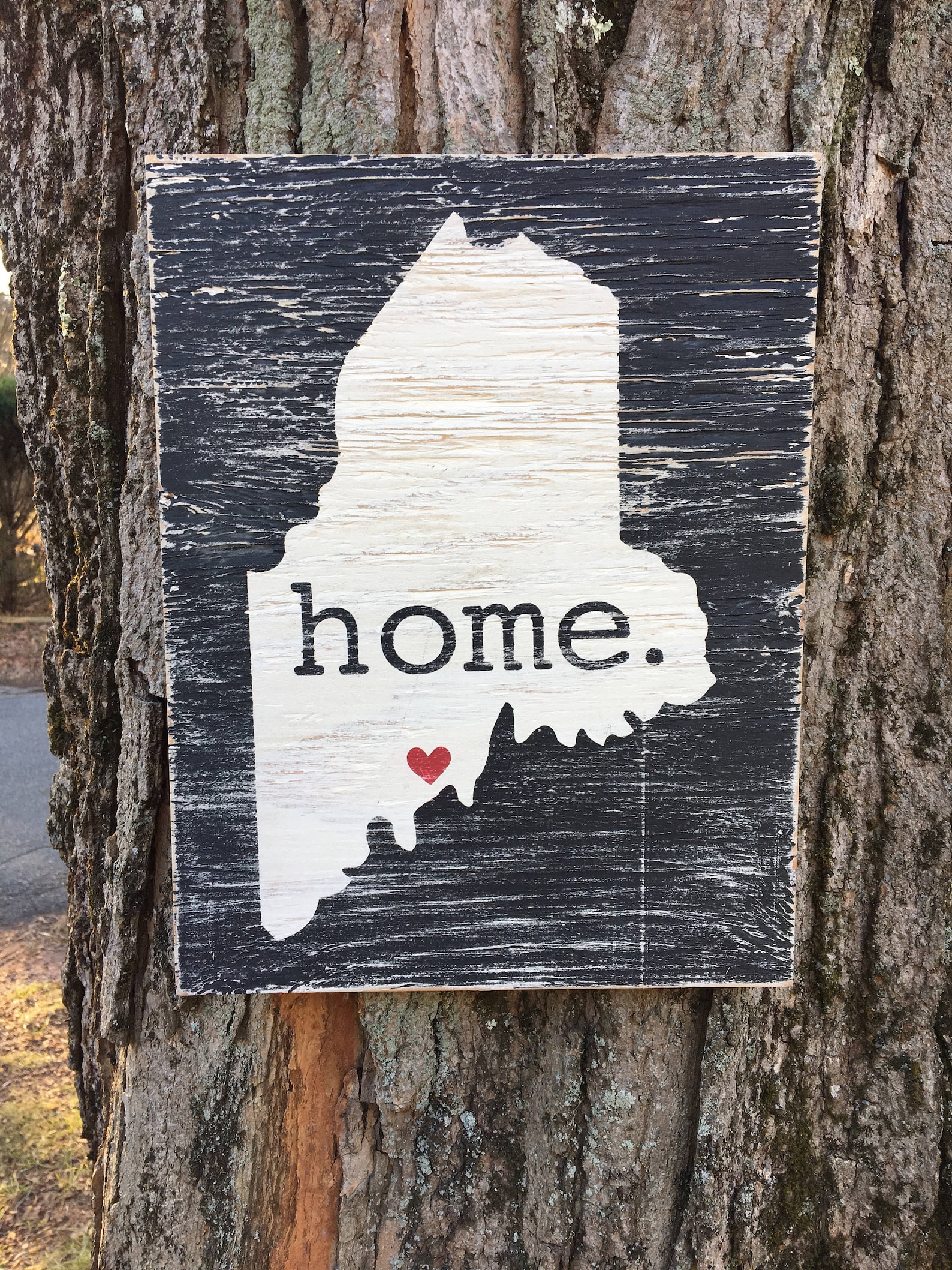 Maine Painted Wood Sign, State of Maine, Home Rustic Sign, Home is ...