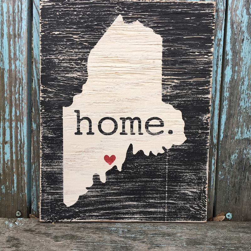 Maine Wood Sign - Etsy