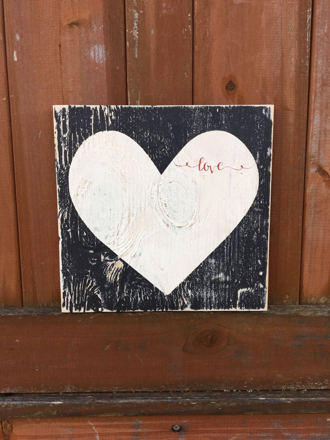 Love Hand Painted Wood Sign, Heart, Love, Valentine's Day Gift - Etsy