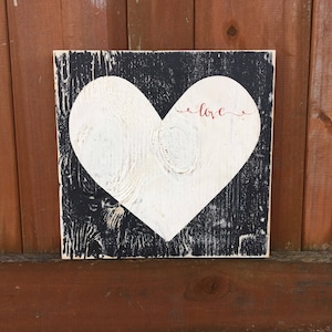 Love Hand Painted Wood Sign, Heart, Love, Valentine's Day Gift - Etsy