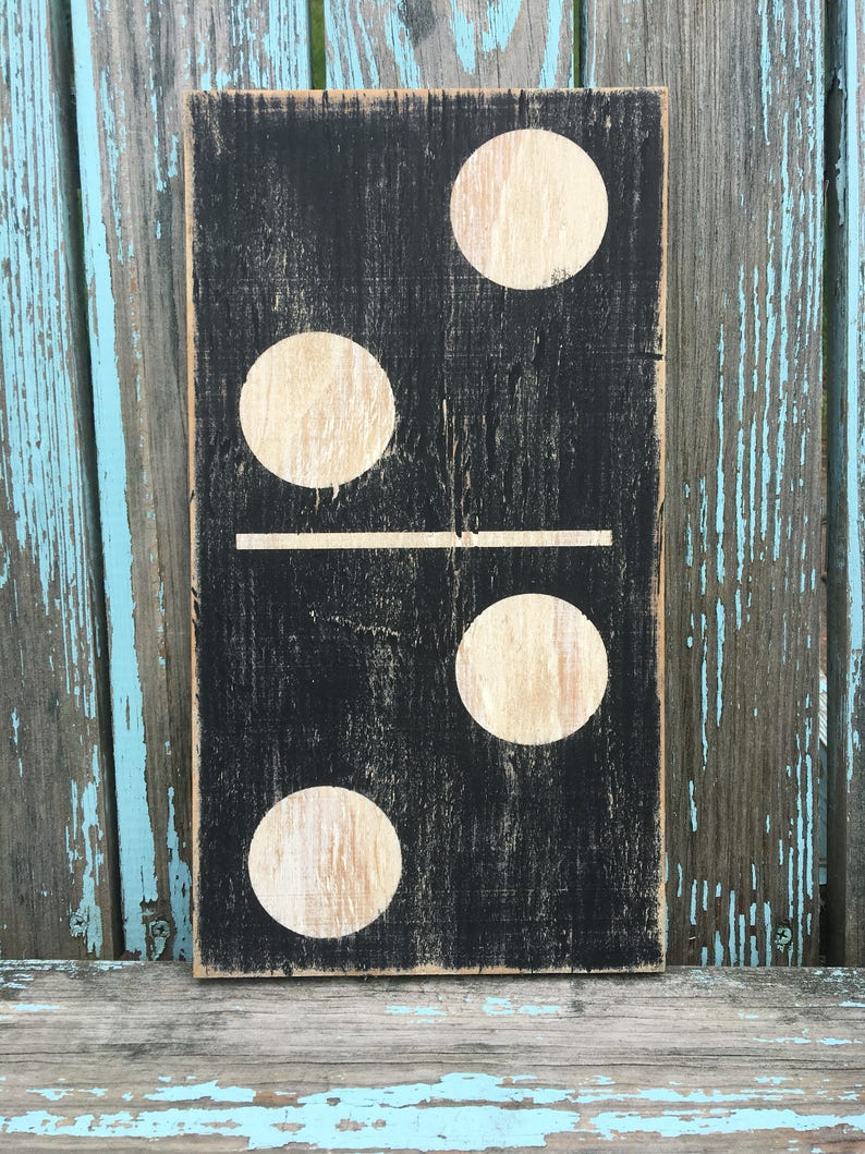 Family Domino Painted Wood Sign Family Number Sign Domino - Etsy