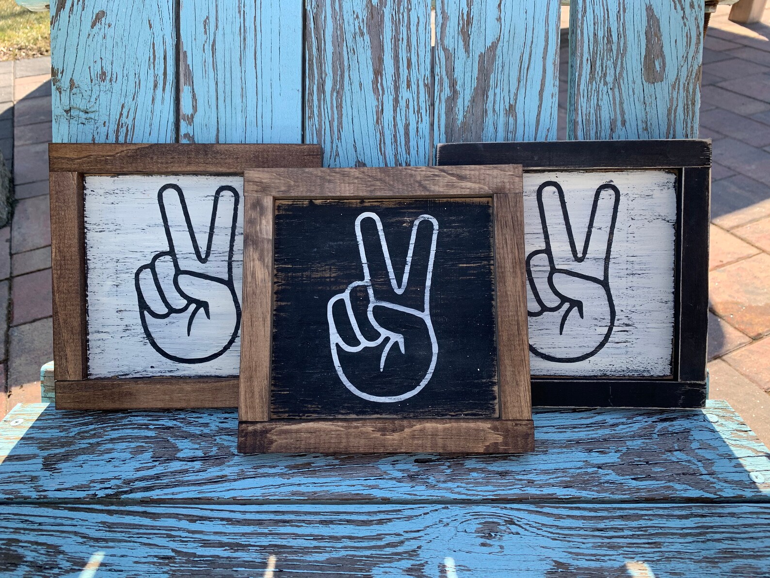 Peace Sign Painted Wood Sign Peace Sign Rustic Peace Sign - Etsy