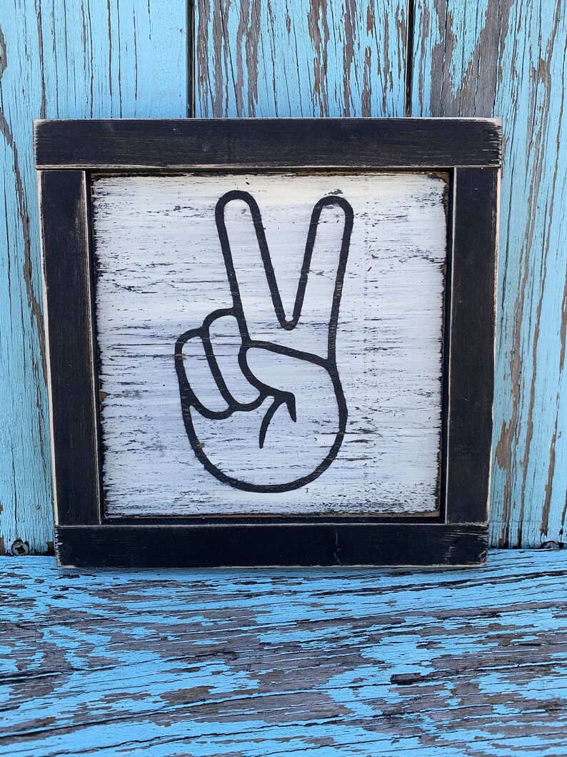 Peace Sign Painted Wood Sign Peace Sign Rustic Peace Sign - Etsy