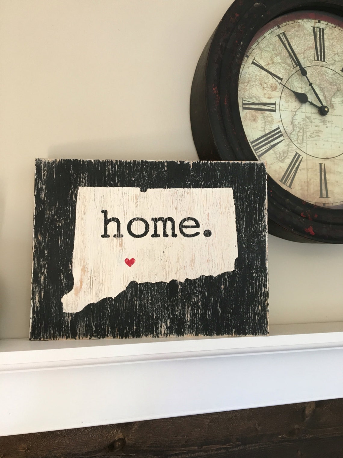 Connecticut Painted Wood Sign. Home. Wall Art. State Sign. - Etsy