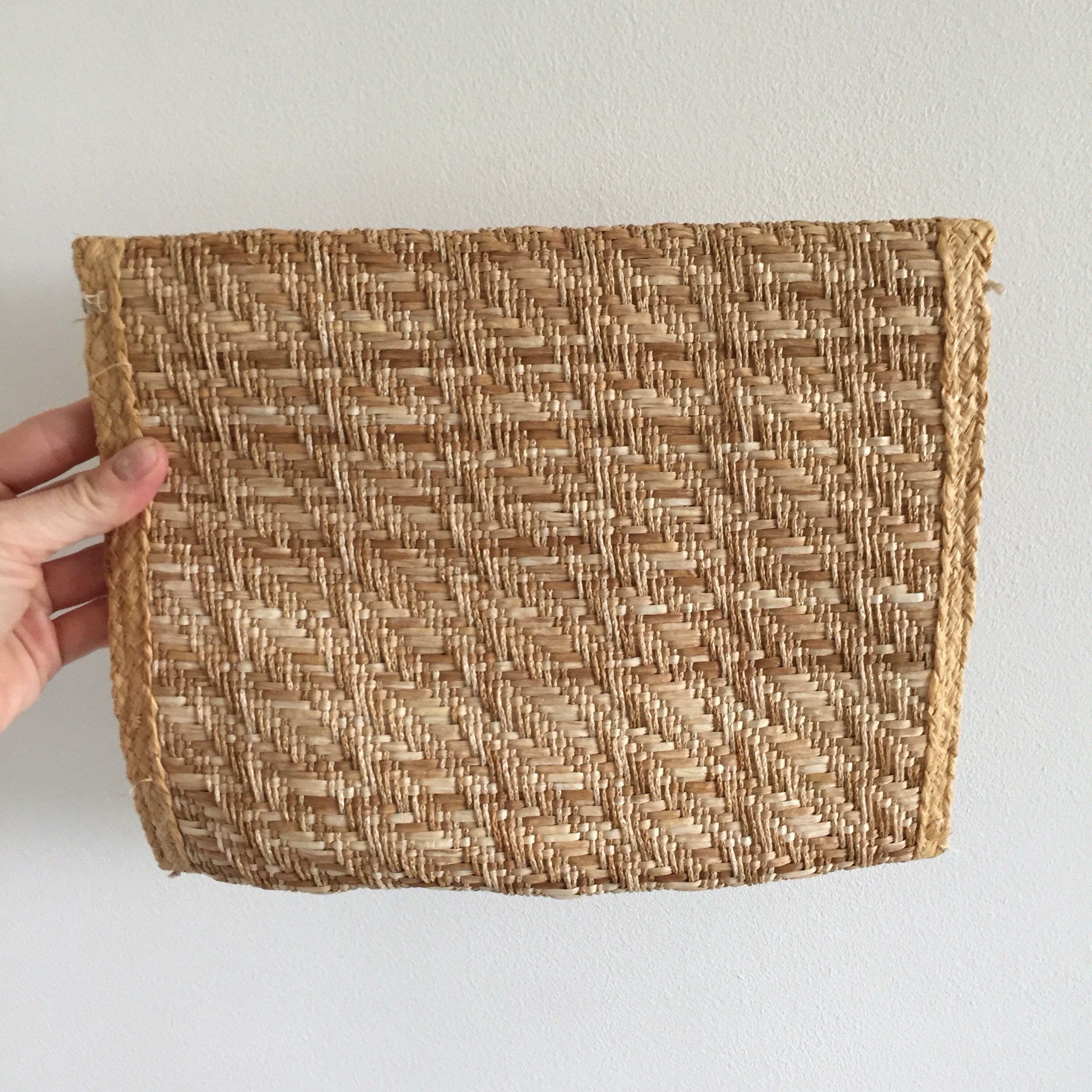 Vintage 1970s Woven Raffia Clutch Handbag Made in Italy | Etsy