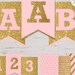 Printable Gold and Black Bunting Kit Alphabet, Numbers and Decoration ...