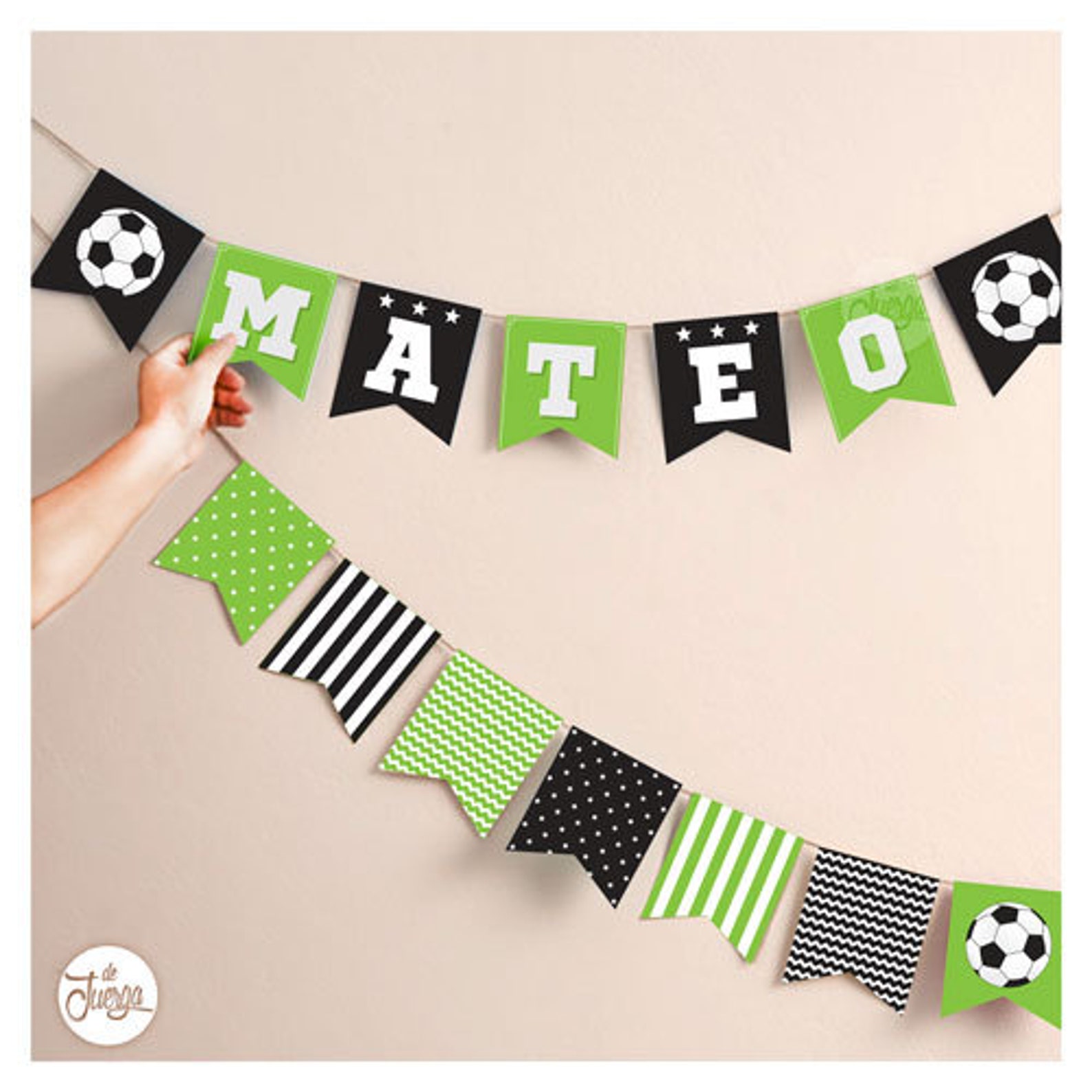 Kit Imprimible Banderines Fútbol Alfabeto Y Números. Soccer Party ...