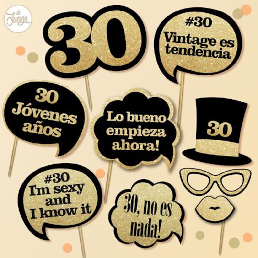 30 Years Photo Booth Props Printable Turning 30 Pdf Printable - Etsy