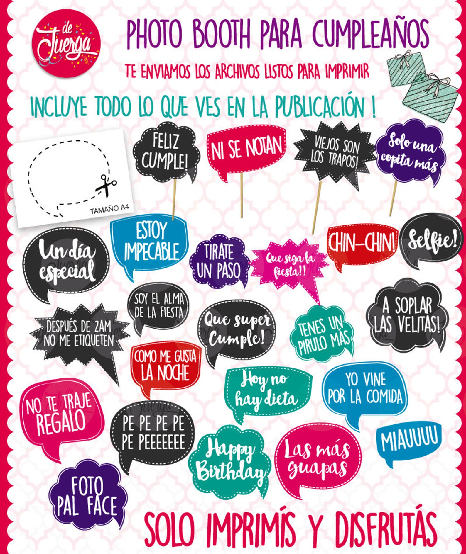 Photo Booth Props Birthday Printables - Etsy