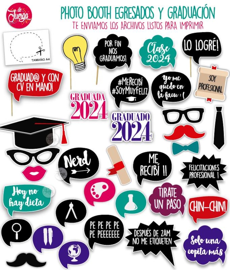 Photo Booth Props Graduation Printable Graduates - Etsy