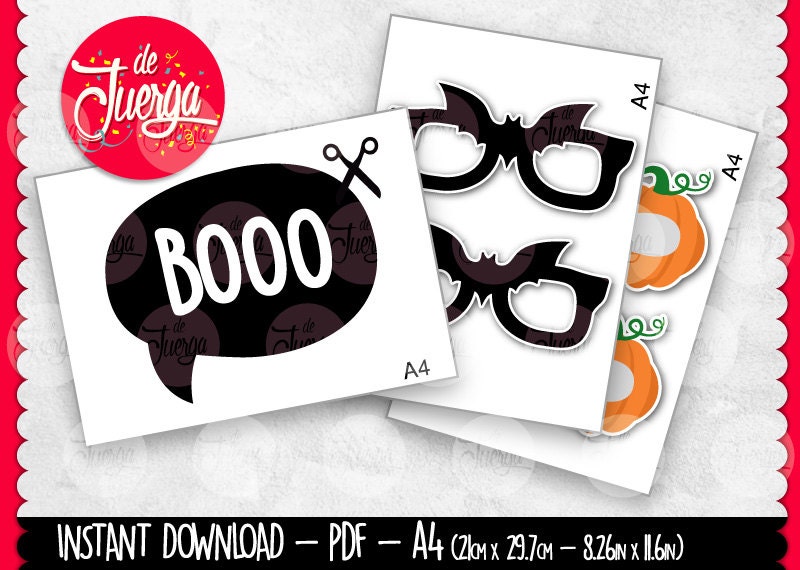 Printable Photo Booth Halloween Props INSTANT DOWNLOAD - Etsy