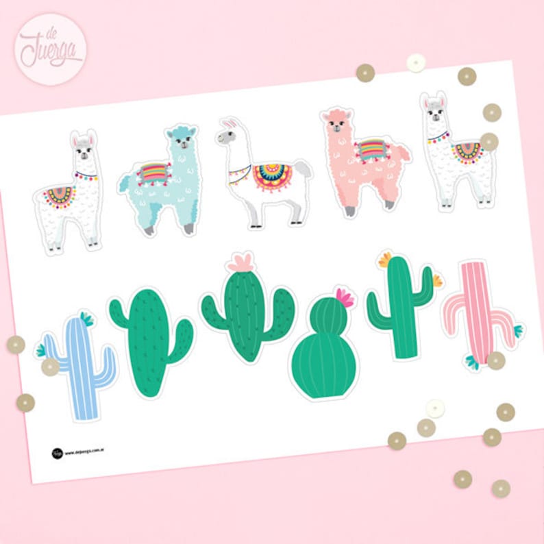 Llama Party Cake Toppers - Llama Cake Topper - Cactus Cake Topper ...