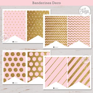Printable Gold and Black Bunting Kit Alphabet, Numbers and Decoration ...