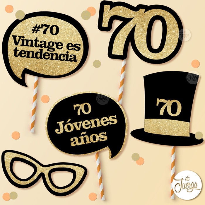 70 Years Photo Booth Props Printable 70th Birthday Pdf Printable - Etsy