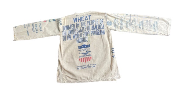 RARE Vintage Moroccan Imported Wheat Sack Shirt - Gem