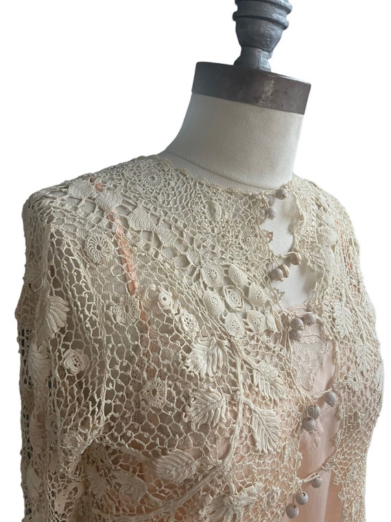 Vintage 1910's RARE Irish Crochet Cardigan Edwardian … - Gem