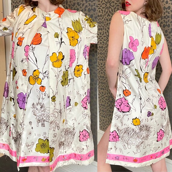 1960's Vintage MATCHING SET Rainbow NOVELTY Kitty Flo… - Gem