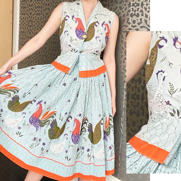 Chicken Print Dress - Etsy