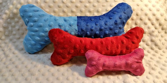 Dog Bone Toy Personalized Minky Dot Dog Bone 3 Size Dog Bone | Etsy