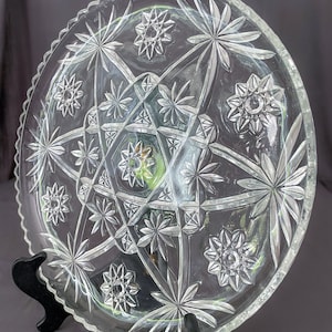 Crystal Cut Glass Serving Platter "star of David" Made by Anchor ...