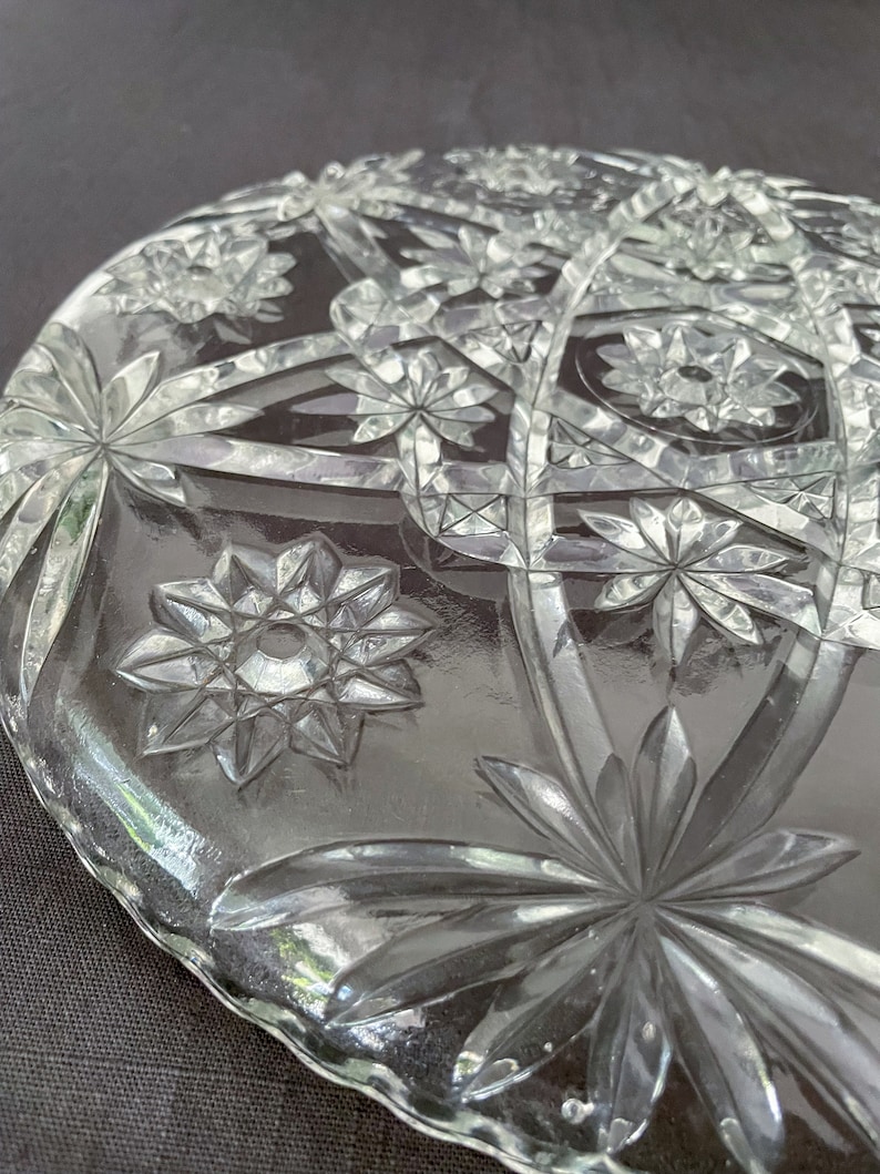 Crystal Cut Glass Serving Platter "star of David" Made by Anchor ...