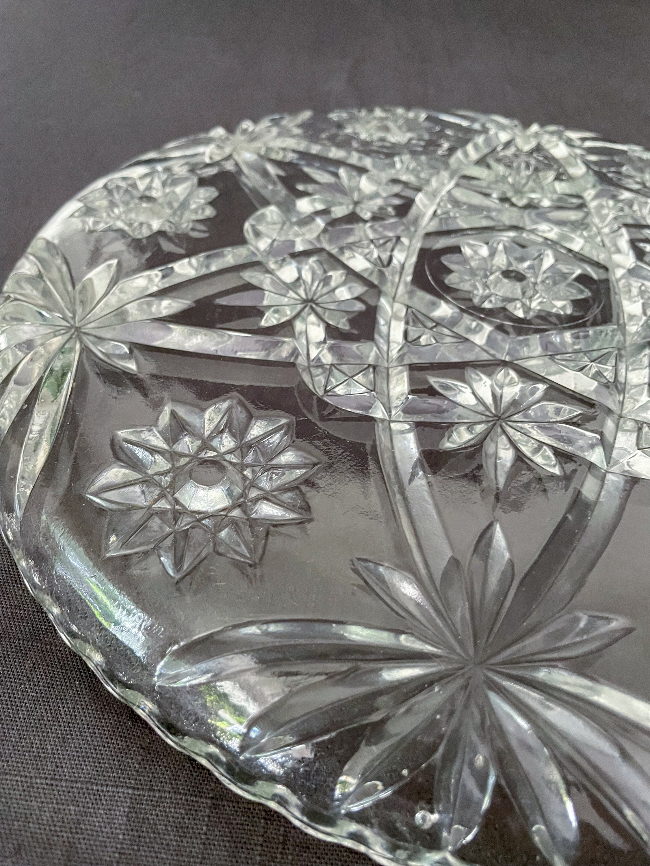 Crystal Cut Glass Serving Platter "star of David" Made by Anchor ...