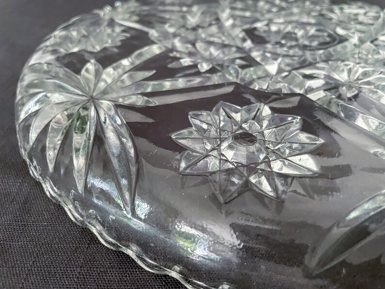 Crystal Cut Glass Serving Platter "star of David" Made by Anchor ...