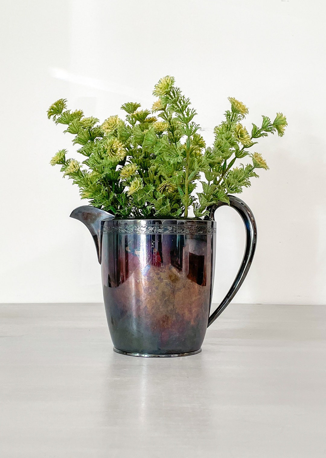 Silver Plated Embossed Water Pitcher/basin - Etsy