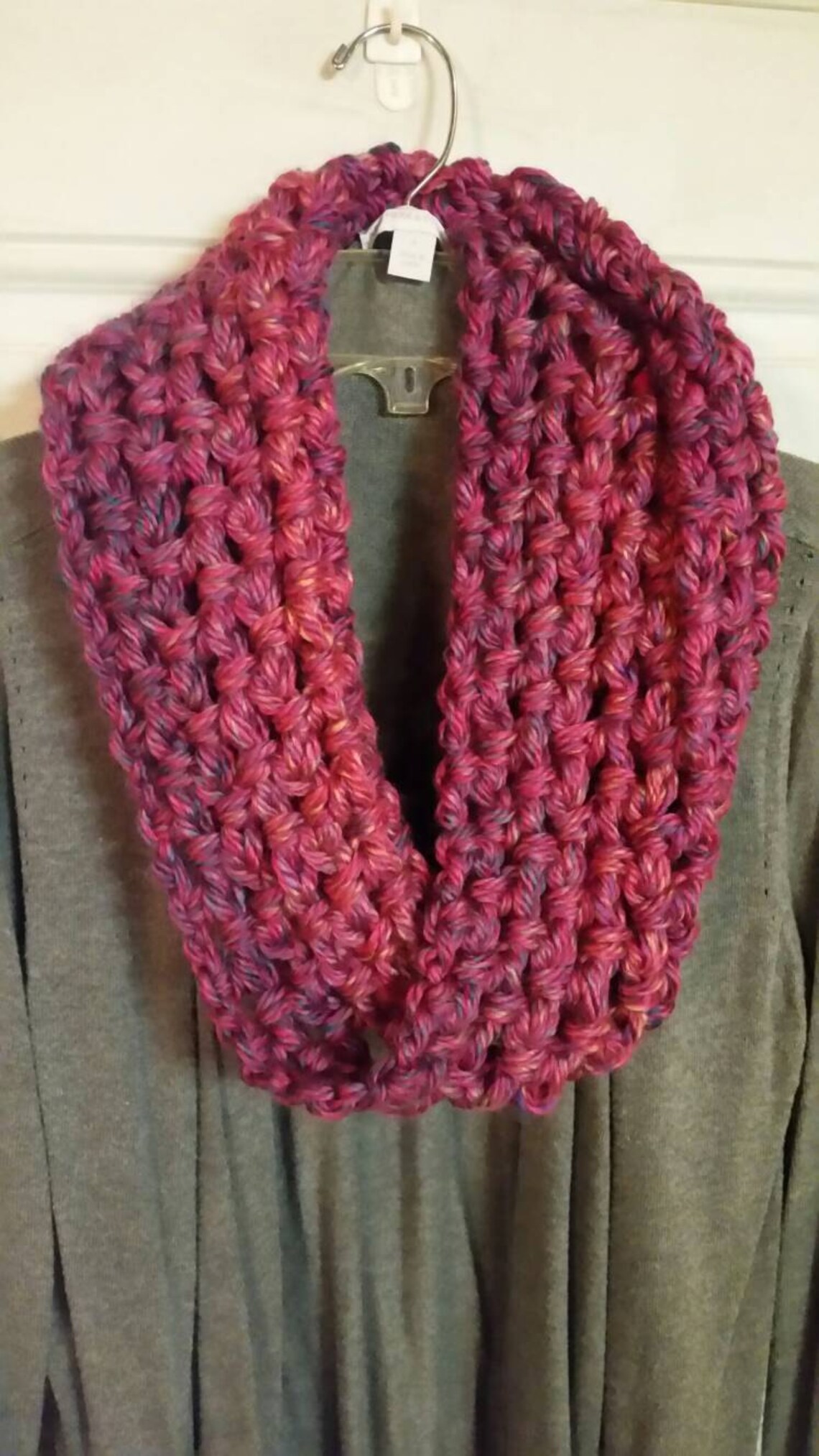 Cozy Infinity Scarf in Azalea With Purple Yellow Blue - Etsy