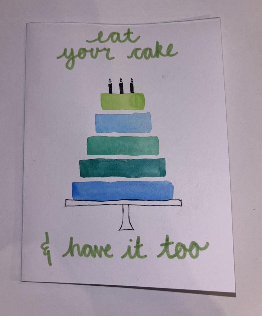Happy Birthday Cake Card - Etsy