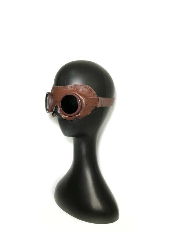 1940s Pilot Leather Goggle burning man goggle - Gem
