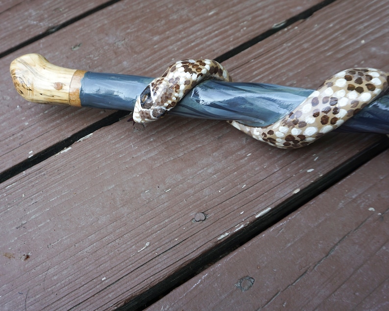 Painted Snake Walking Stick - Rattle Snake - Etsy