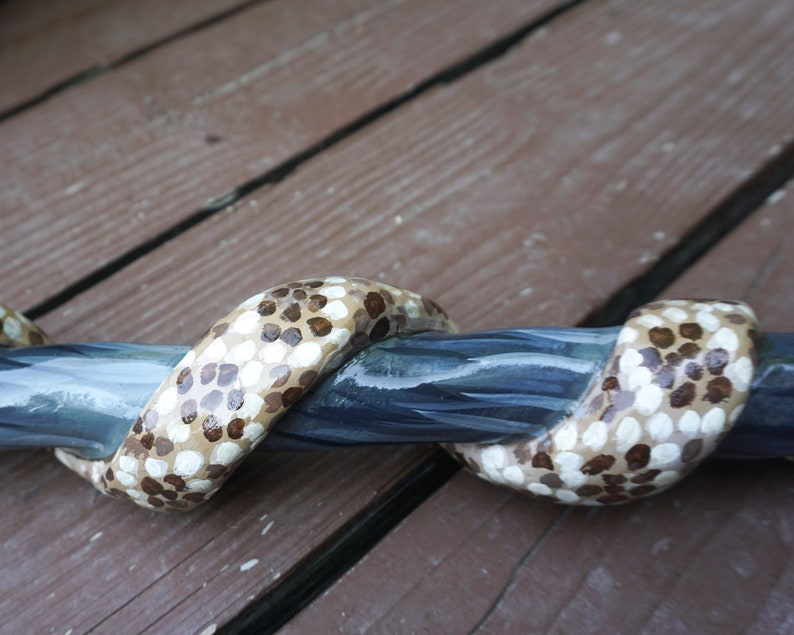 Painted Snake Walking Stick - Rattle Snake - Etsy