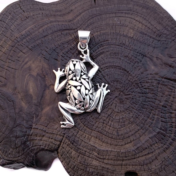 Sterling Silver Frog Charm - Etsy