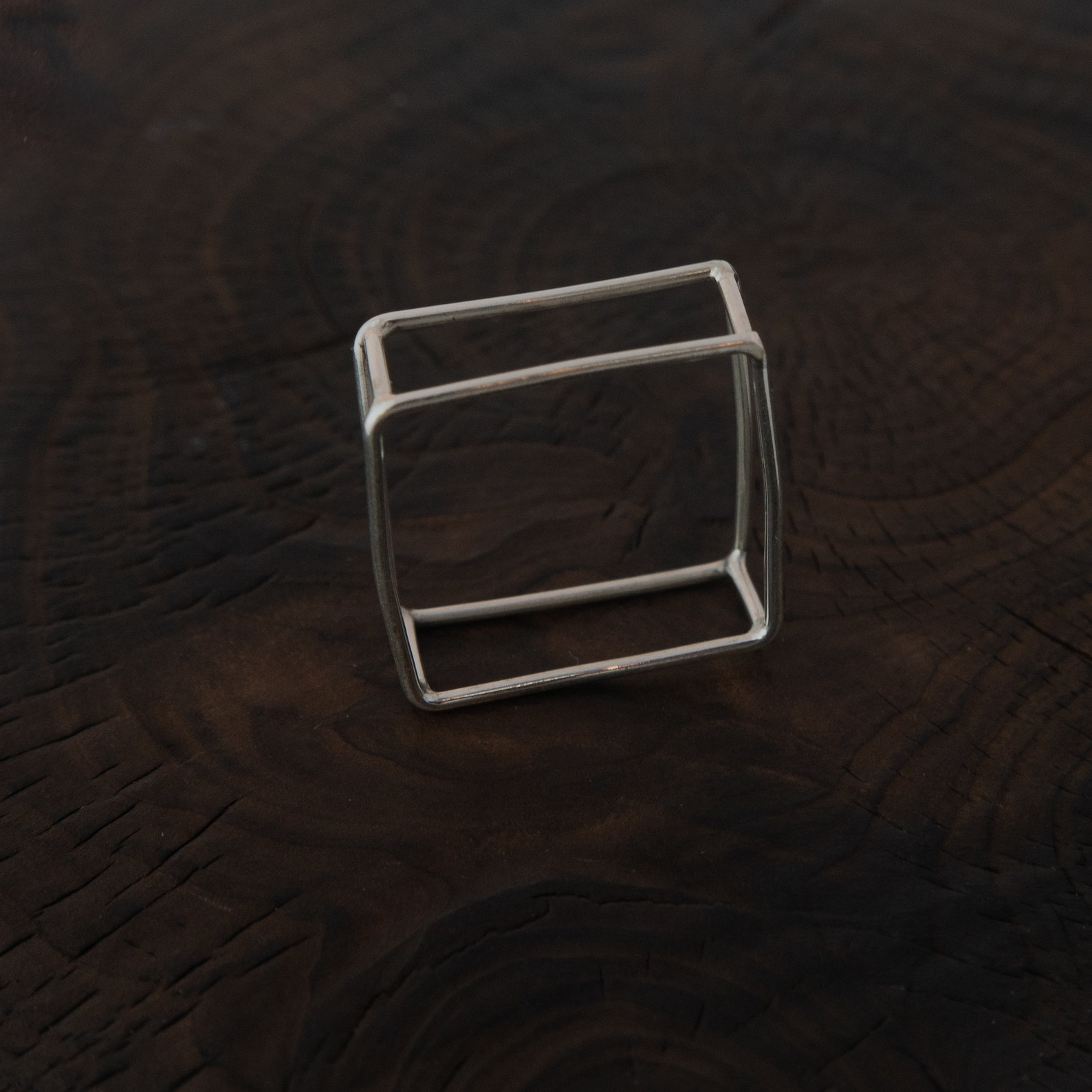 Silver Square Ring Minimalist Silver Ring Sterling Silver | Etsy