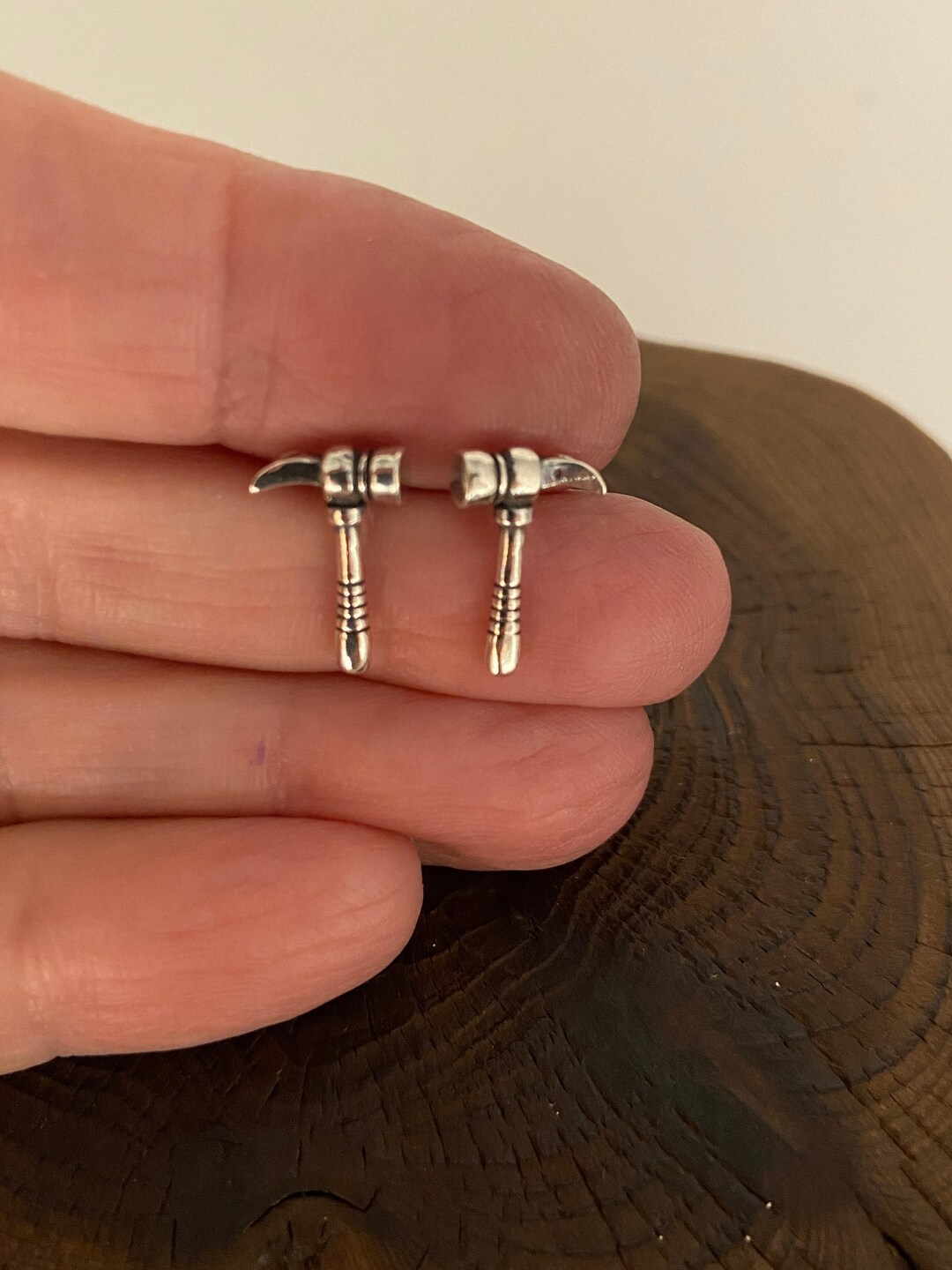 Silver Hammer Studs Earrings, Hardware Earrings,hammer Tool Post,fun ...