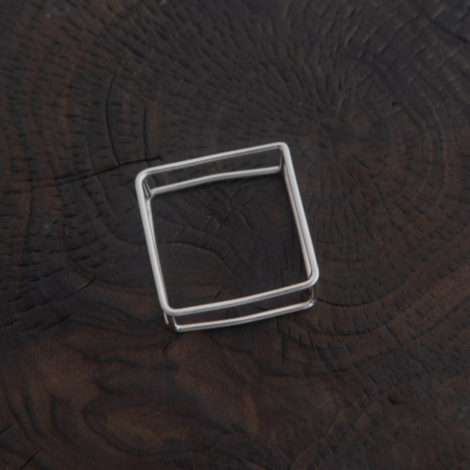 Silver Square Ring, Minimalist Silver Ring, Sterling Silver Square Ring ...