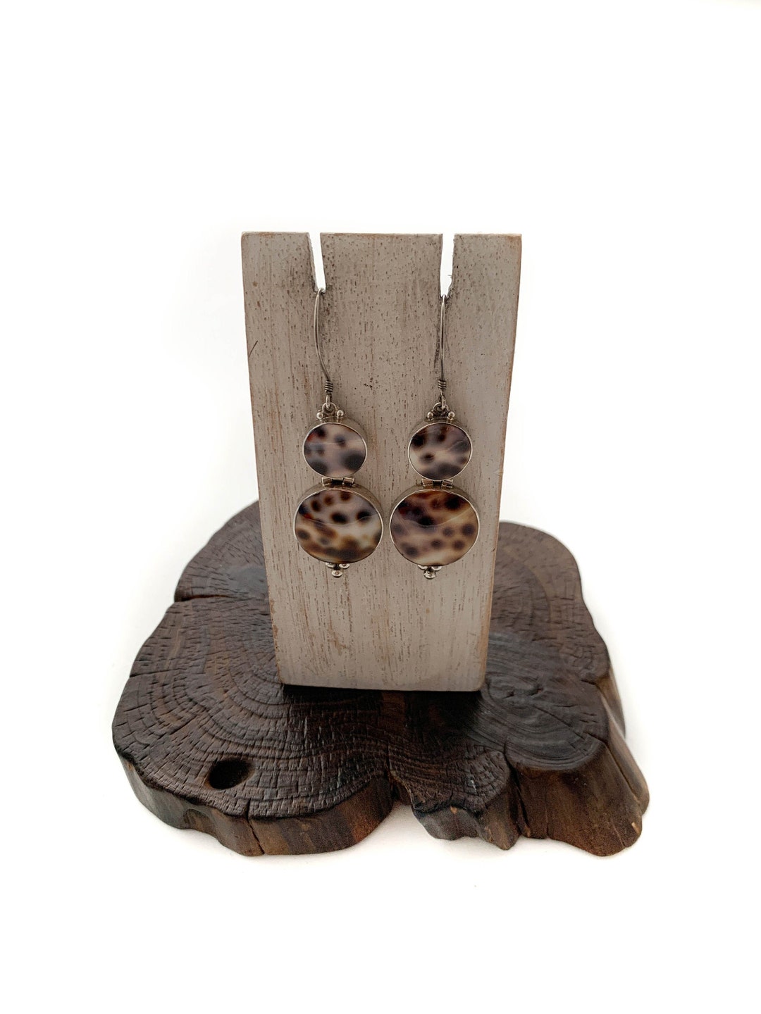 Pendientes de concha de cowrie, pendiente de concha de cowrie de tigre ...