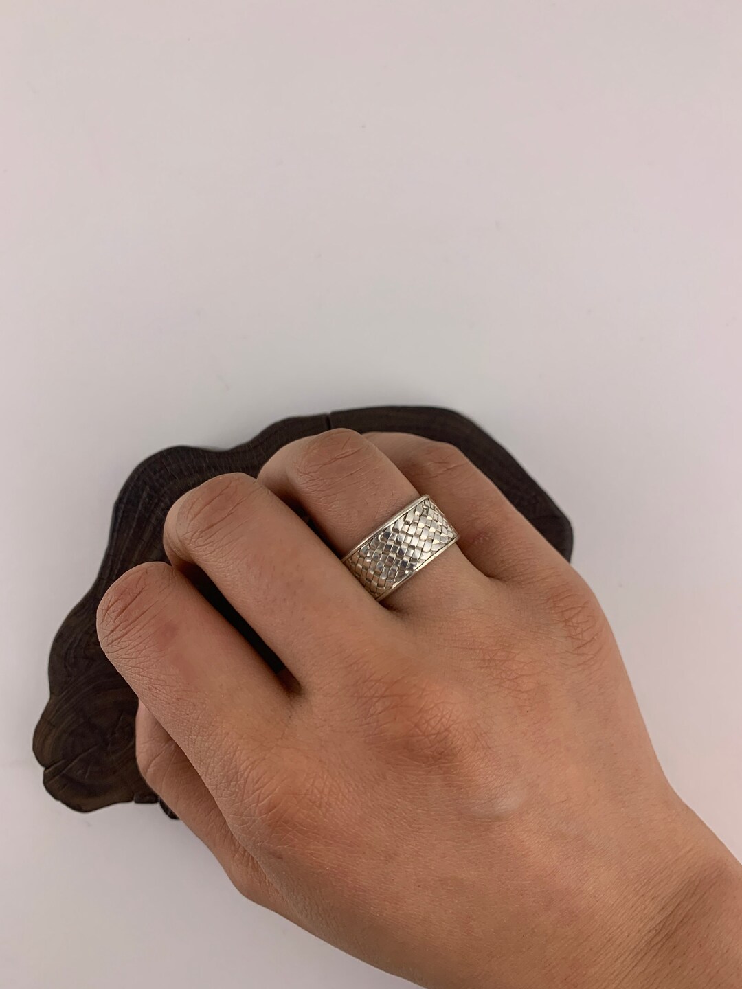 Silver Weave Band Ring, Basket Wavering Band, Sterling Silver Ring ...