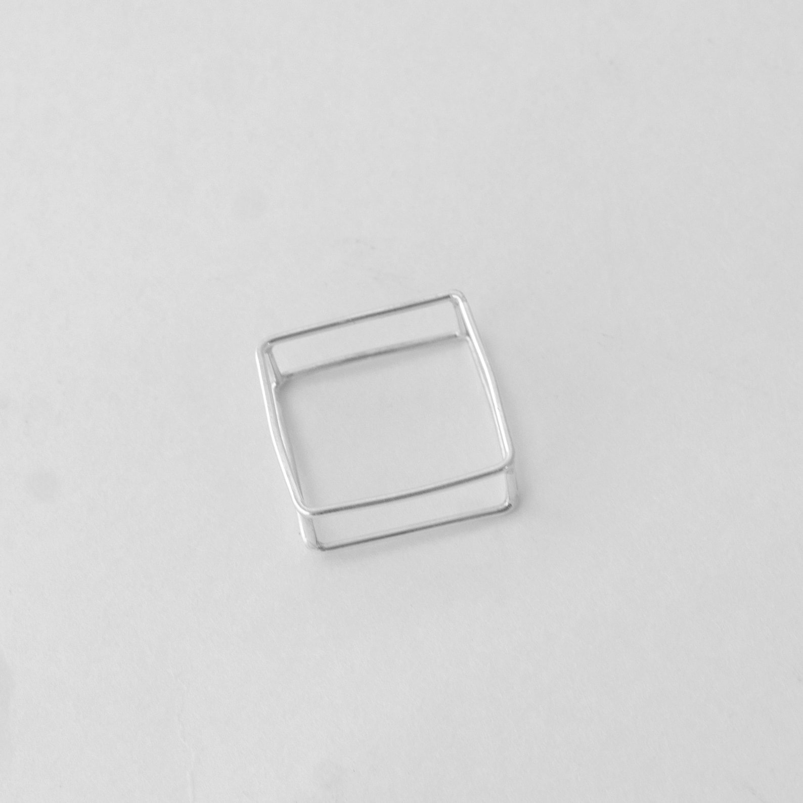 Silver Square Ring, Minimalist Silver Ring, Sterling Silver Square Ring ...