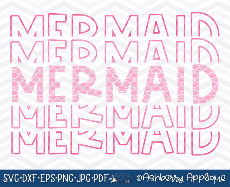Mermaid Word Art SVG/DXF Cut File Instant Download | Etsy