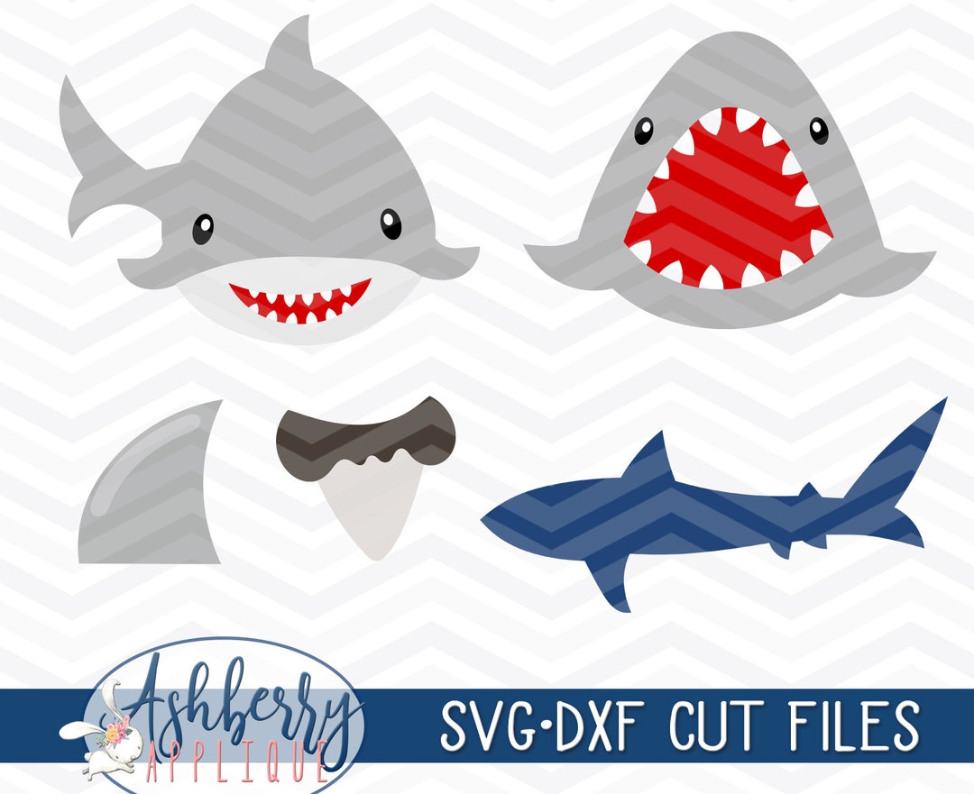 Shark Clipart Set SVG/DXF Cut File, Instant Download, Commercial Use ...