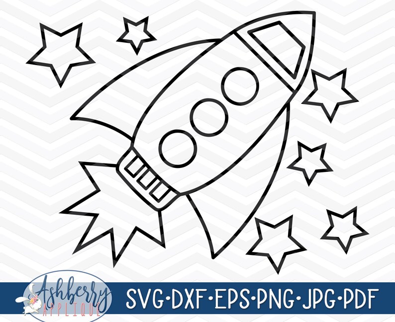 Rocket Ship Coloring Page SVG/DXF Cut File Instant Download - Etsy
