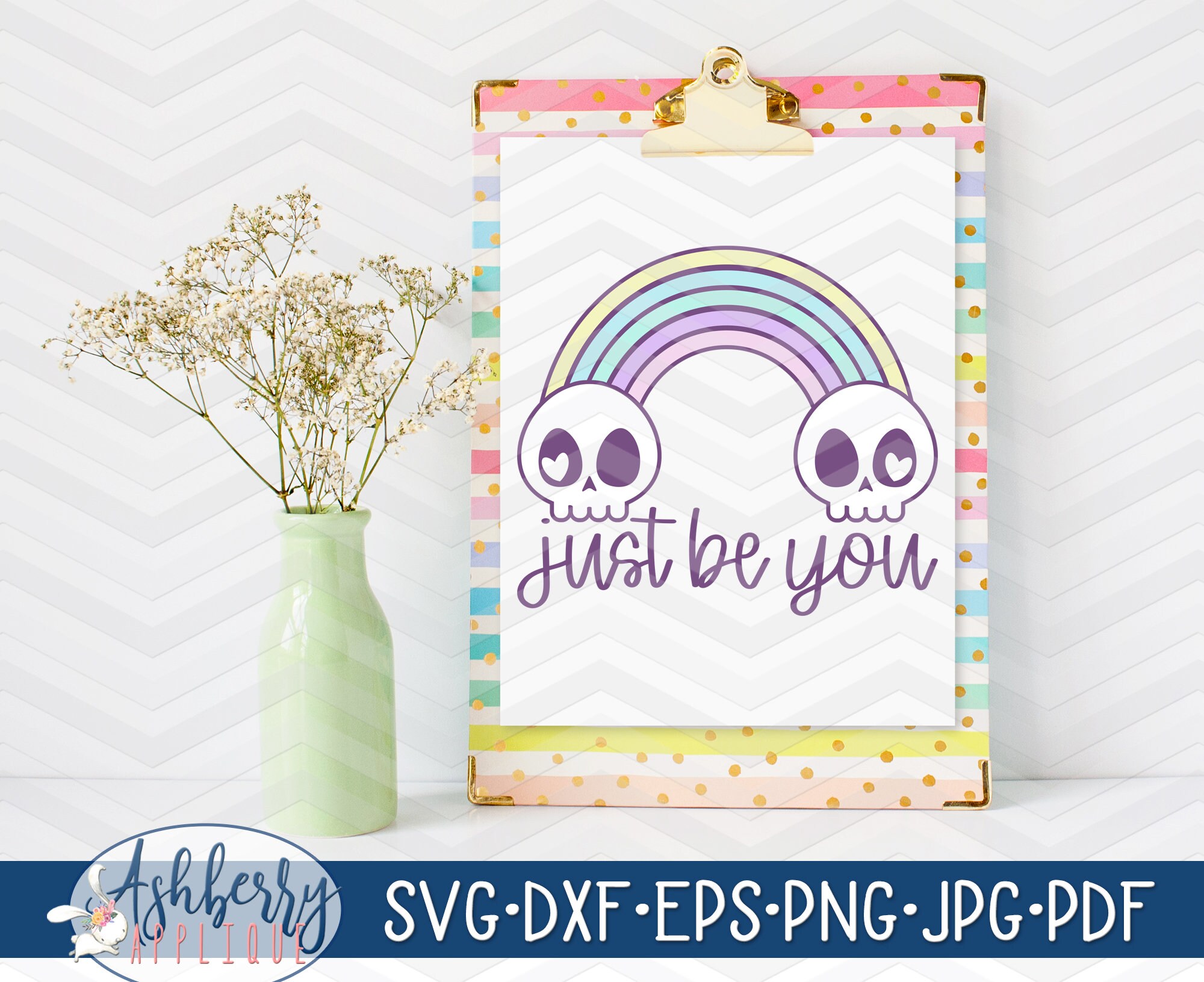 Just Be You Rainbow Skull SVG/DXF Cut File Instant Download | Etsy
