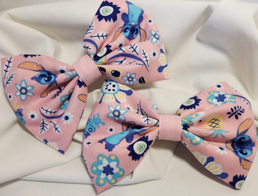 Stitch With Scrump Fabric Hair Bow, Child Hair Bow, Toddler Hair Bow ...