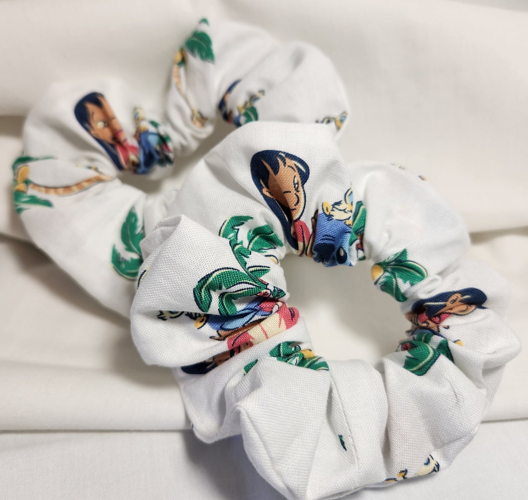 Lilo and Stitch Scrunchie, Cotton Fabric Hair Tie, Fits All Ages ...