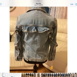107 Denim Jacket With Denim Ruffle, Running Across the Back and Down ...